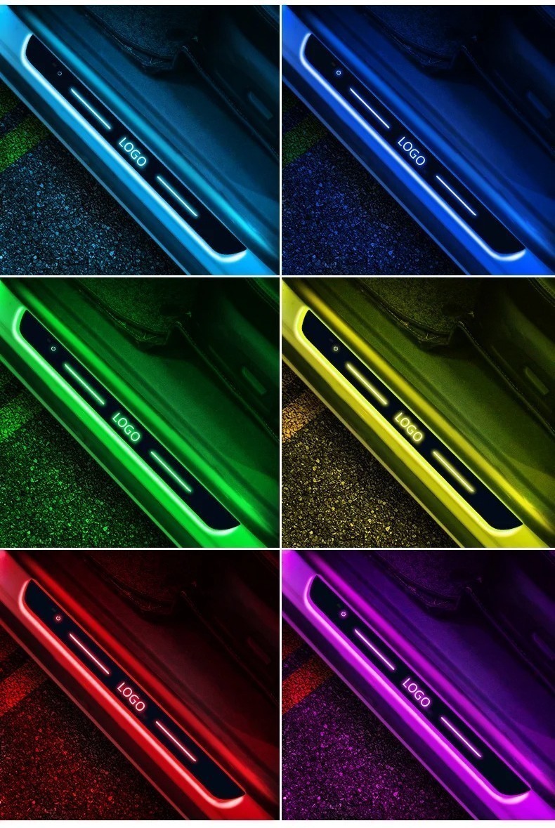 Toyota Harrier Car LED Dynamic Flow Light Threshold Plate 7 Colour ...