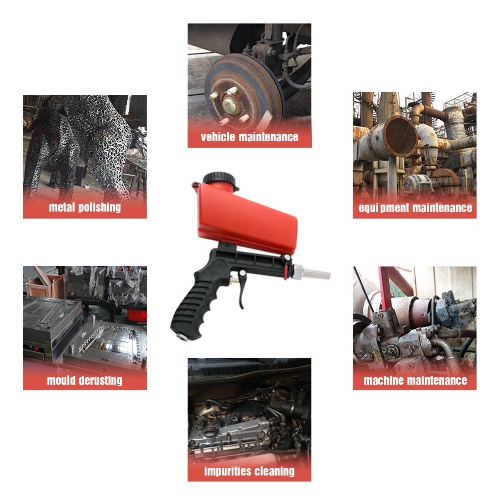 90psi 700cfm Portable Sandblasting Gun Mini Aerodynamic Sand Blasting ...