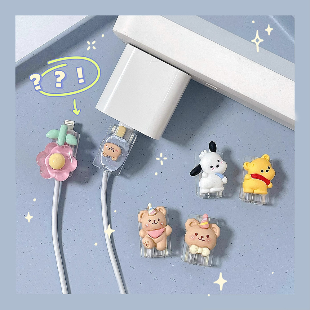 Cute Winnie Bear Cable Winder Protector Compatible for USB Charger ...