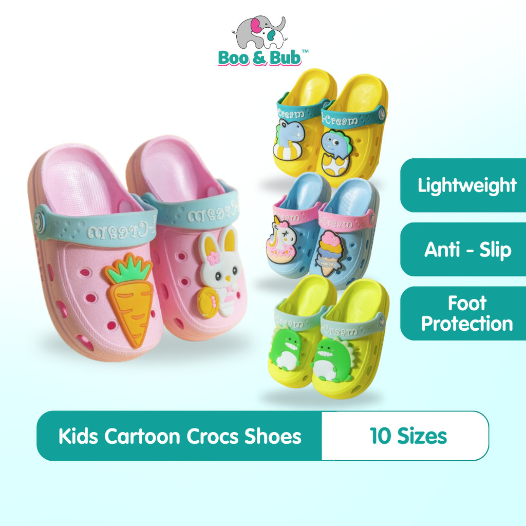 🐘Boo&Bub🐘 Kids Cartoon Crocs Shoe | Summer Slippers Flipflop Casual ...