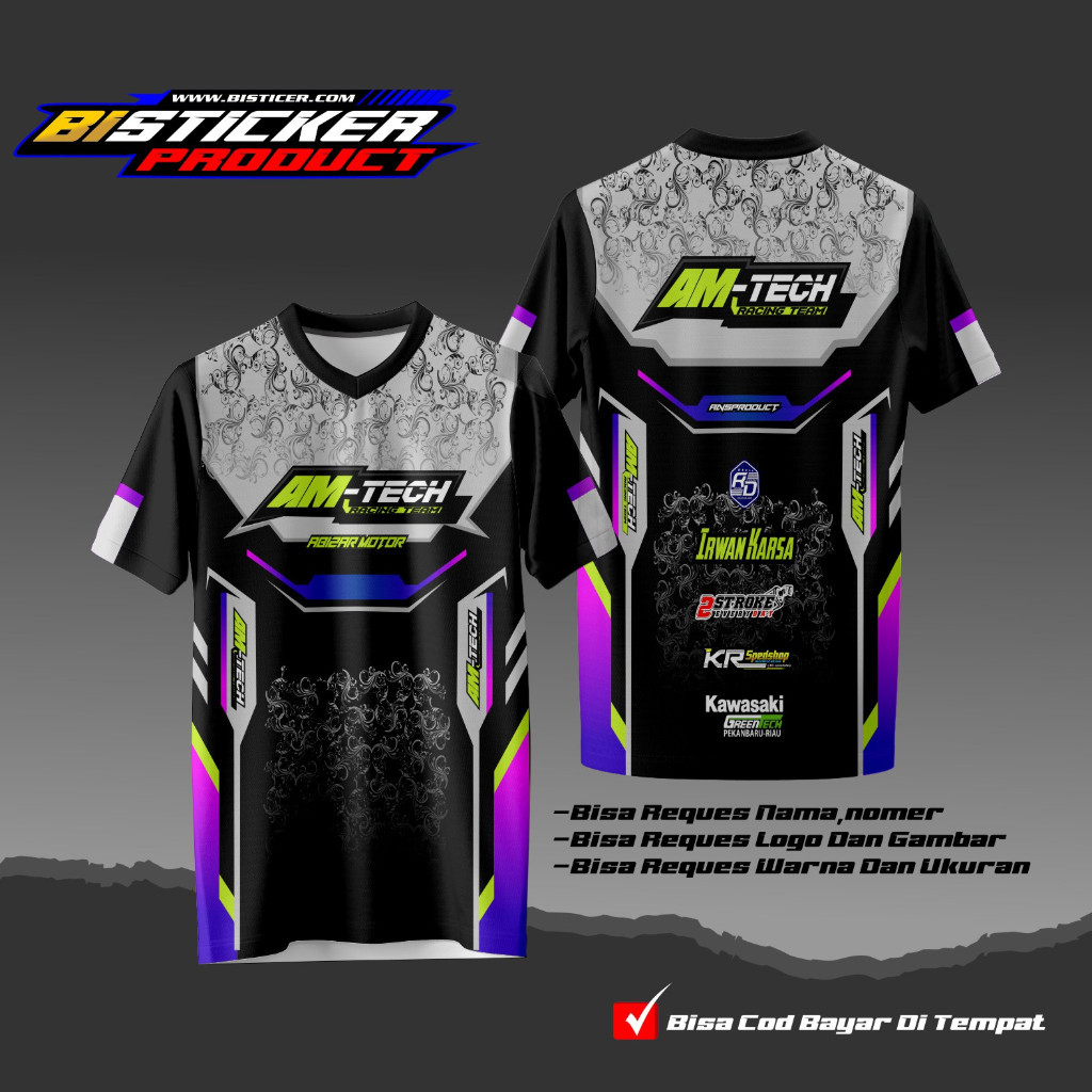 Kaos Baju Jersey Racing Custom Balap Road Race GANTI NAMA NOMER Jersey ...
