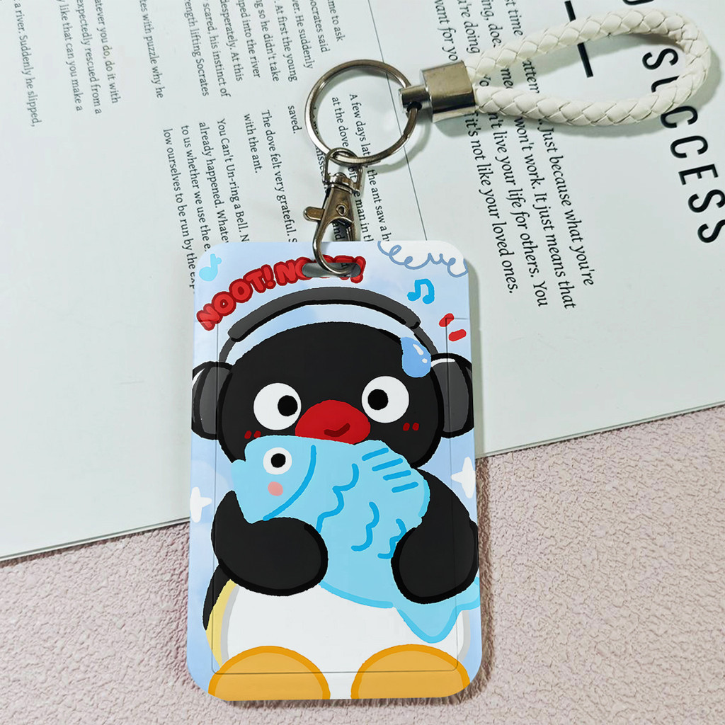 Cute Cartoon Penguin ID Card Acrylic Card Holder Stundet School ID Card ...