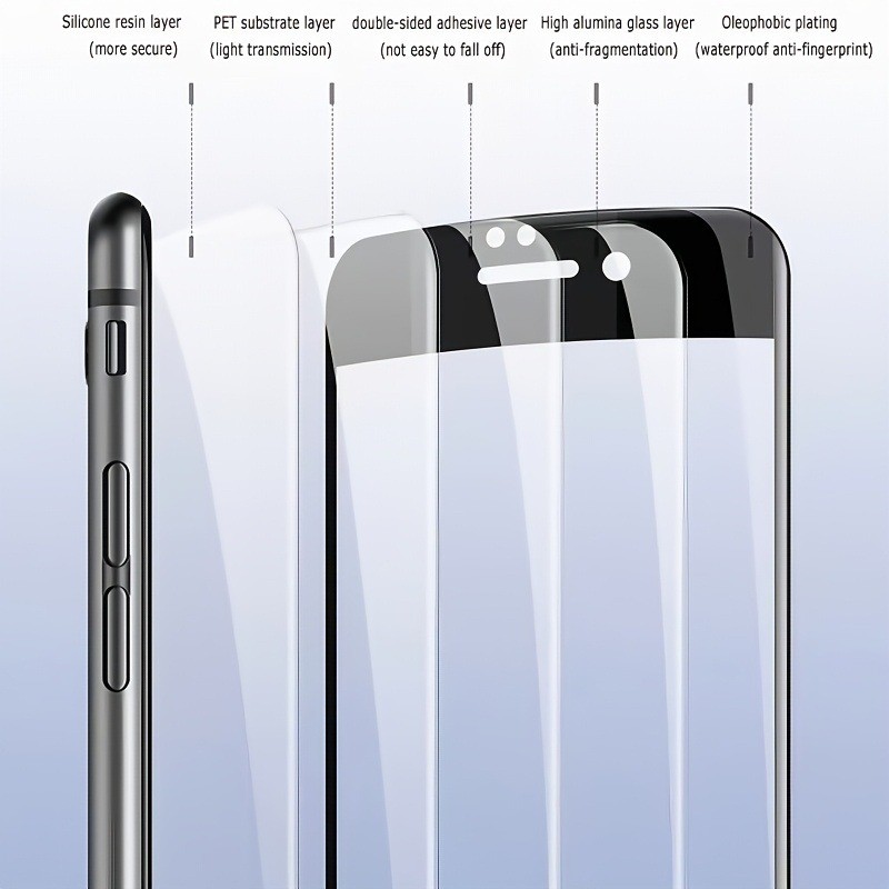1PCS White/Black Tempered Glass Screen Protector for iPhone 6 7 8 Plus ...