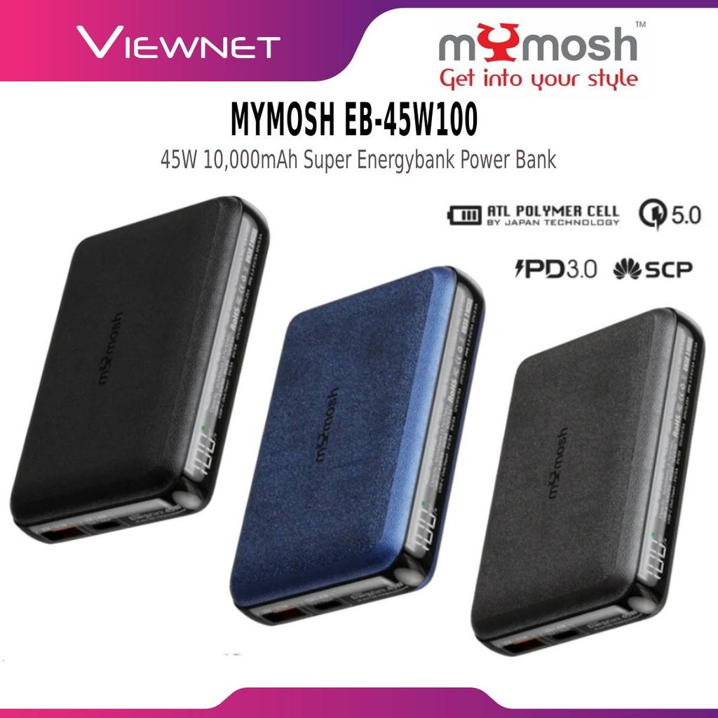 MYMOSH EB-45W100 45W 10,000MAH POWERBANK SUPER ENEGYBANK WITH USB-C ...