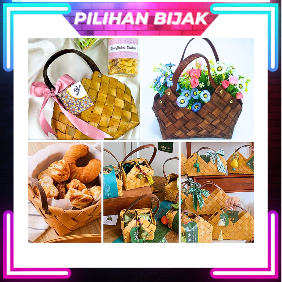 Handmade Basket Rattan Raga Rattan Wood Bag Tote Bag Bakul Hamper Bakul ...
