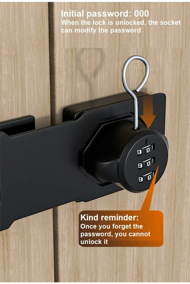 Keyless Combination Burglar Lock Password Unlock Double Opening Digital ...