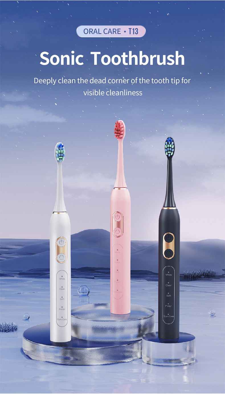YUNCHI T13 Sonic Electric Toothbrush Adult Couple Rechargeable Electric ...