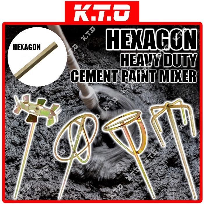 Hexagon Heavy Duty Electric Drill Head Cement Plaster Paint Mixer ...
