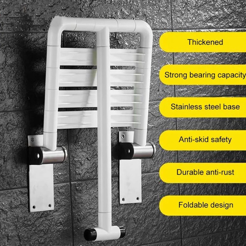 💯IN Stock💯Foldable Bath Chair WallMounted Shower Chair Seat For ...