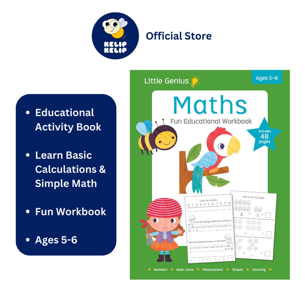 Little Genius Maths Fun Educational Workbook For Kids to Learn Counting ...