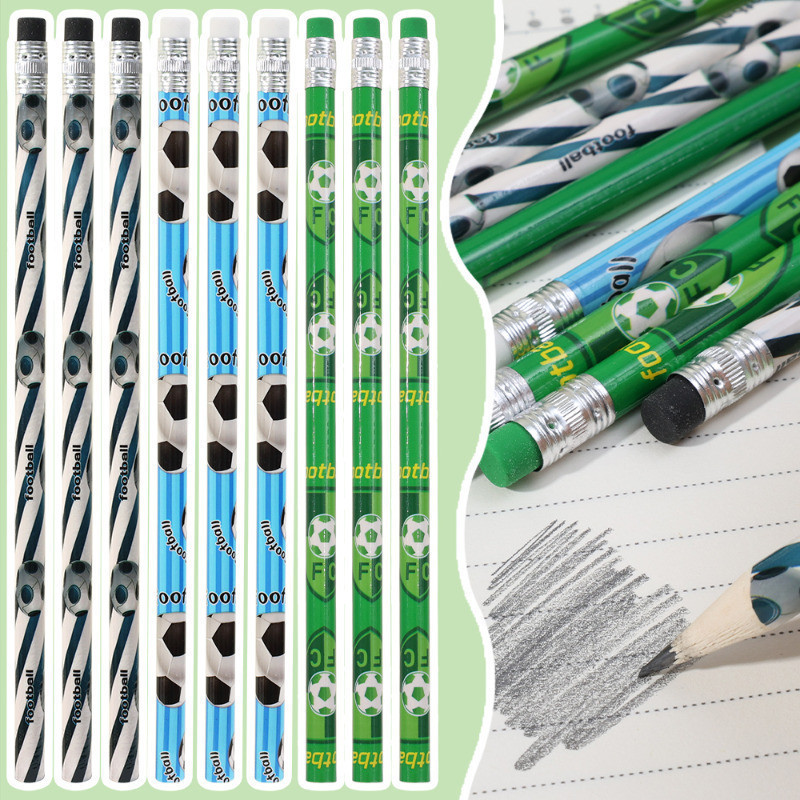 Football Pencil - HB Pencils With Erasers - Painting Sketching Wooden ...
