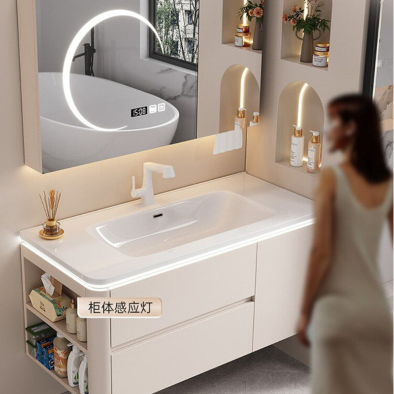 Moderate Luxury Cream Wind Solid Wood Intelligent Combination Side ...