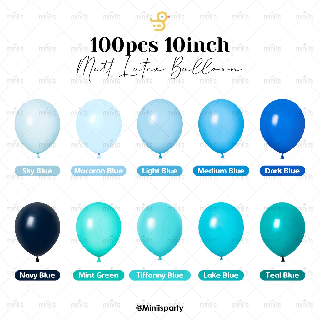 MINIIS PARTY 10 inch 100 pcs Event Belon Matte Latex Balloon Matt ...