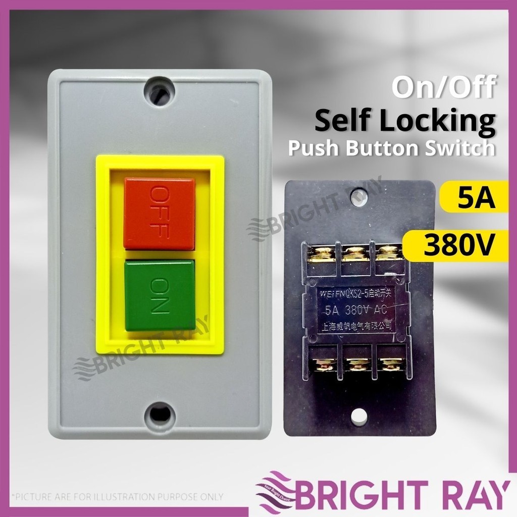 QK2-5 Conceal Push Button On - Off Button Switch 5A 380V AC Terminals ...