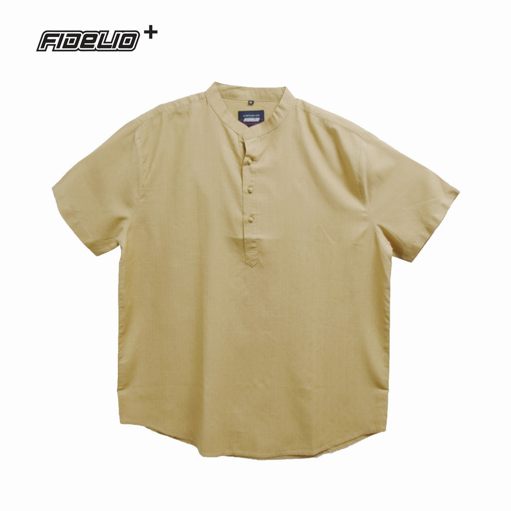 Fidelio Plus Samfu Inspired Linen Shirts -Khaki | Shopee Malaysia