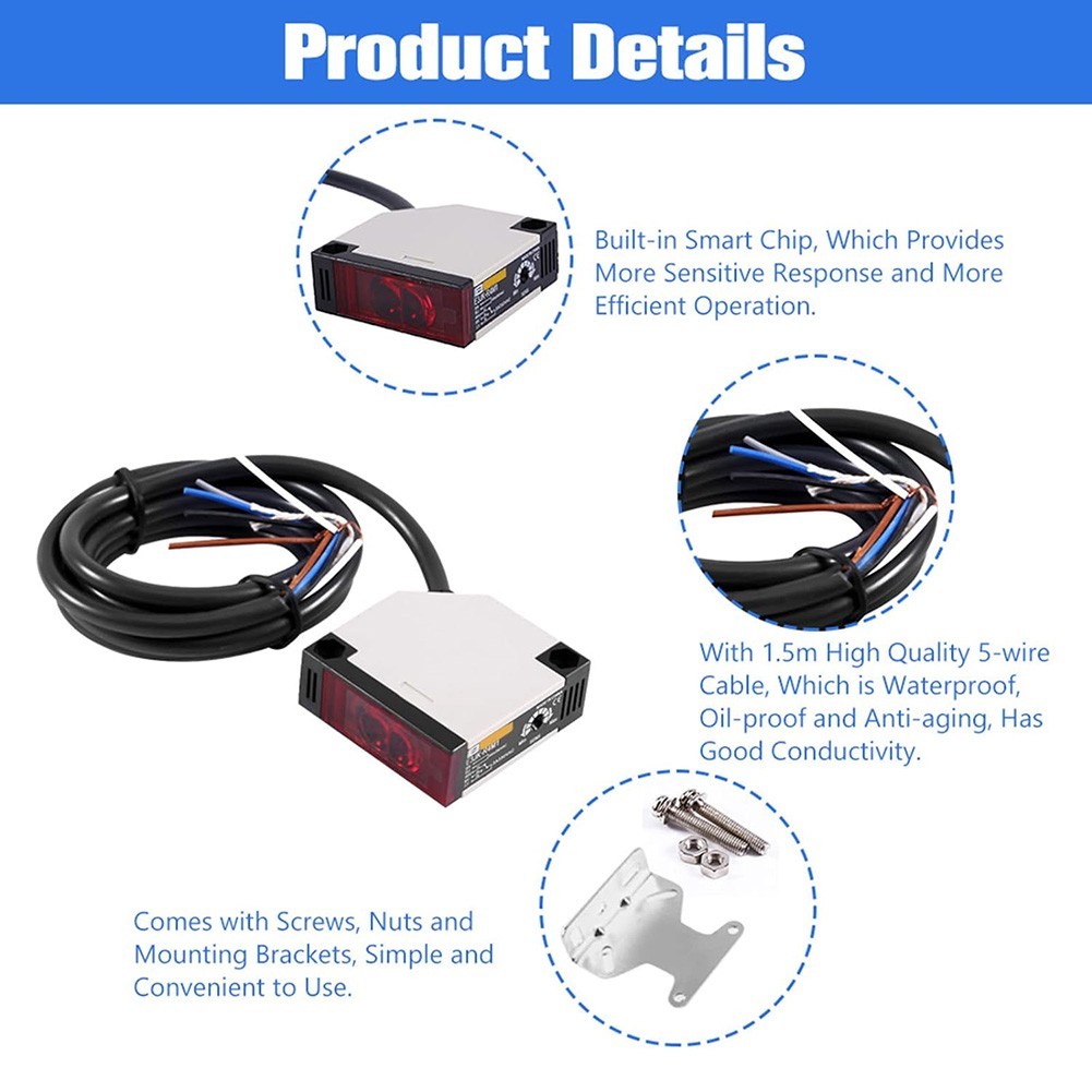 ⭐CuteBB⭐Specular Reflection Photoelectric AC90-250V 3A E3JK-R4M1 Sensor ...