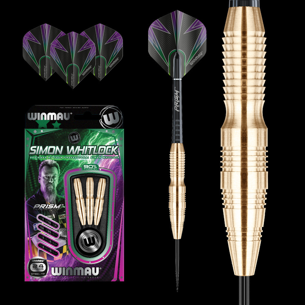WINMAU SIMON WHITLOCK Steeltip Darts Dart Brass Dart Set 22g / 24g ...