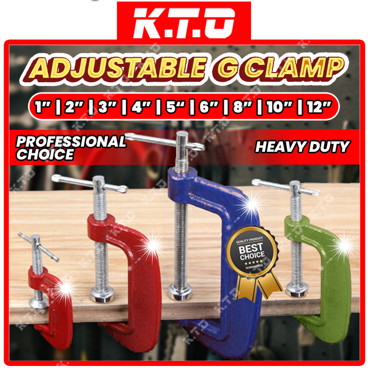 1 - 12 Inch Heavy Duty G Clamp Adjustable Carpenter Tools Woodwork ...