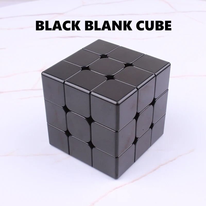 Black Blank Cube Training Cube Without Sticker Diy Magic Cube | Shopee ...