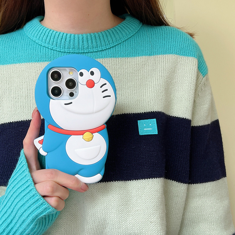 Silicone Cartoon Doraemon Phone Case Compatible for iPhone 15 14 13 12 ...