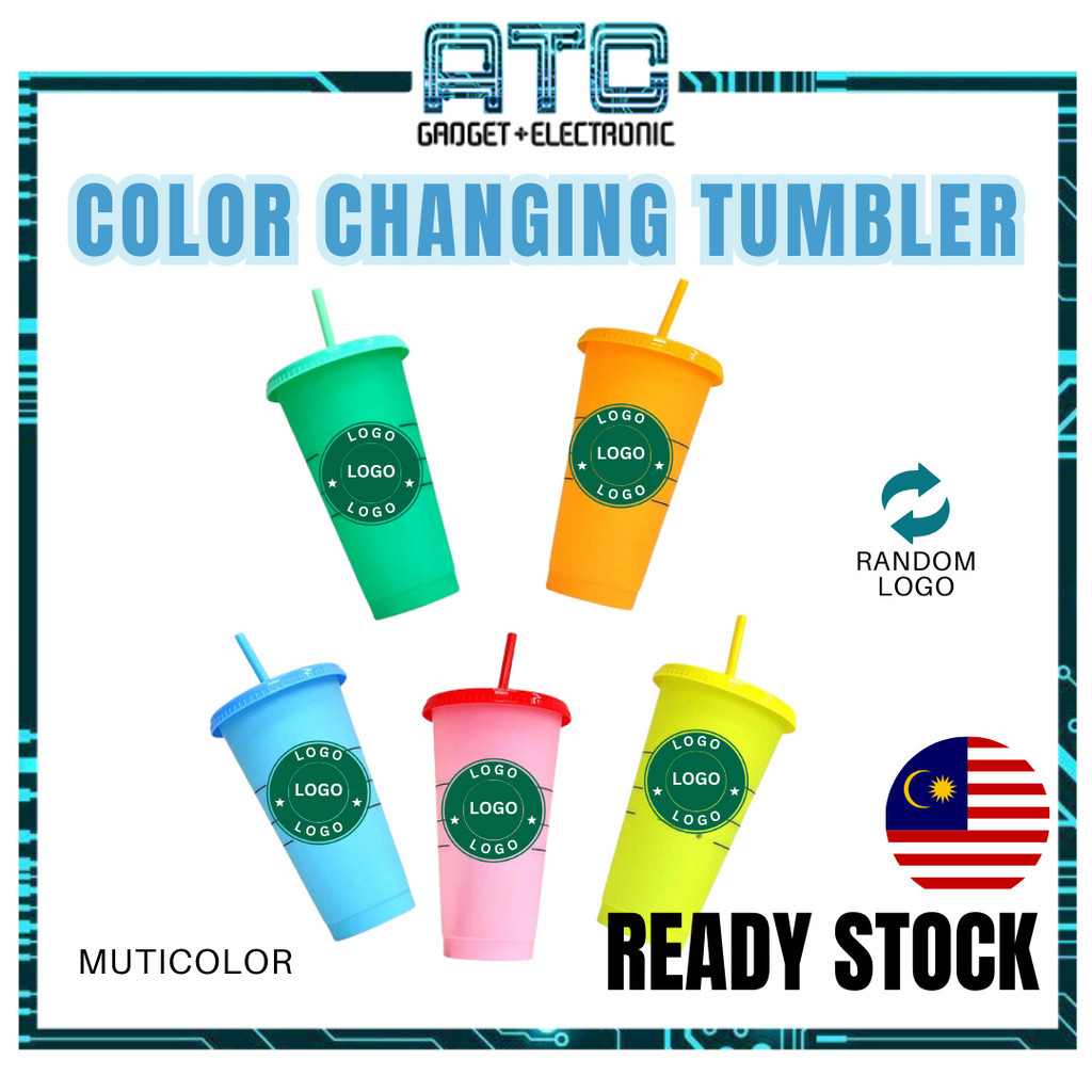 ATC Color Changing Tumbler Reusable Tumbler with Lid and Straw Cup ...