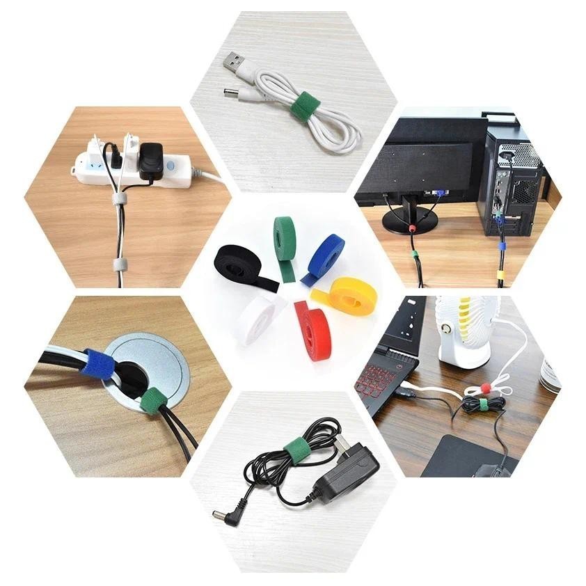 5M/Roll 12mm Cable Management with Data Cable Plug Board Cable Storage ...