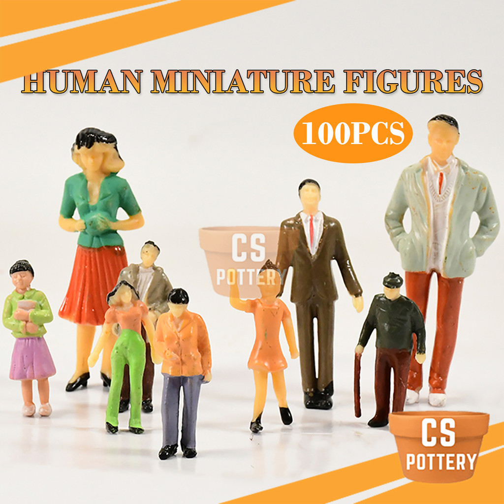 (100pcs/pack) Painted Human Model Tiny People Miniature Figures Diorama ...