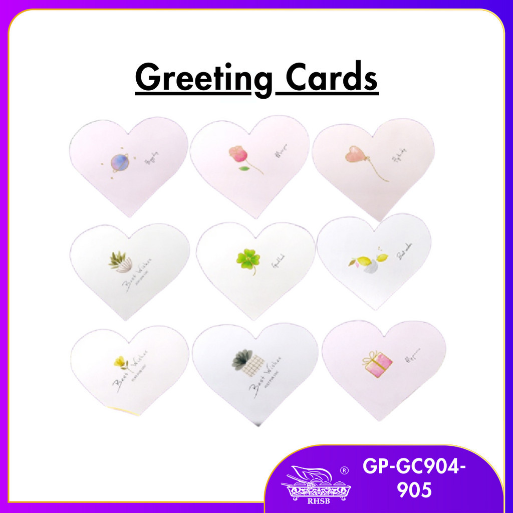 1SET HEART SHAPED GIFT CARD /BEST WISH /BIRTHDAY WHISHING CARD/THANKYOU ...