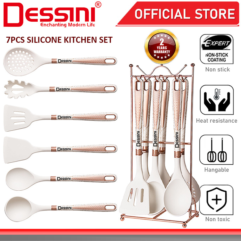 DESSINI ITALY Silicone Utensil Turner Spoon Spaghetti Server Ladle ...