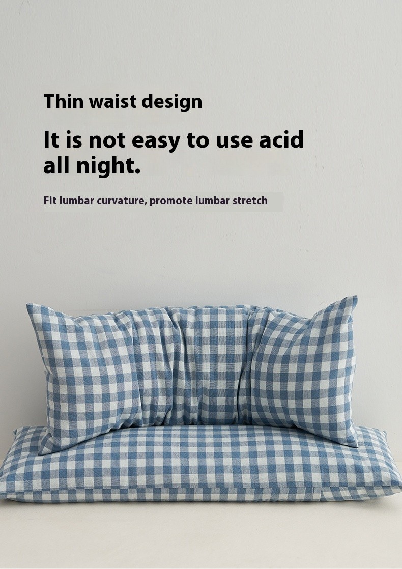 DANSUNREVE Buckwheat Shell Waist Pillow Small Plaid Washed Cotton ...