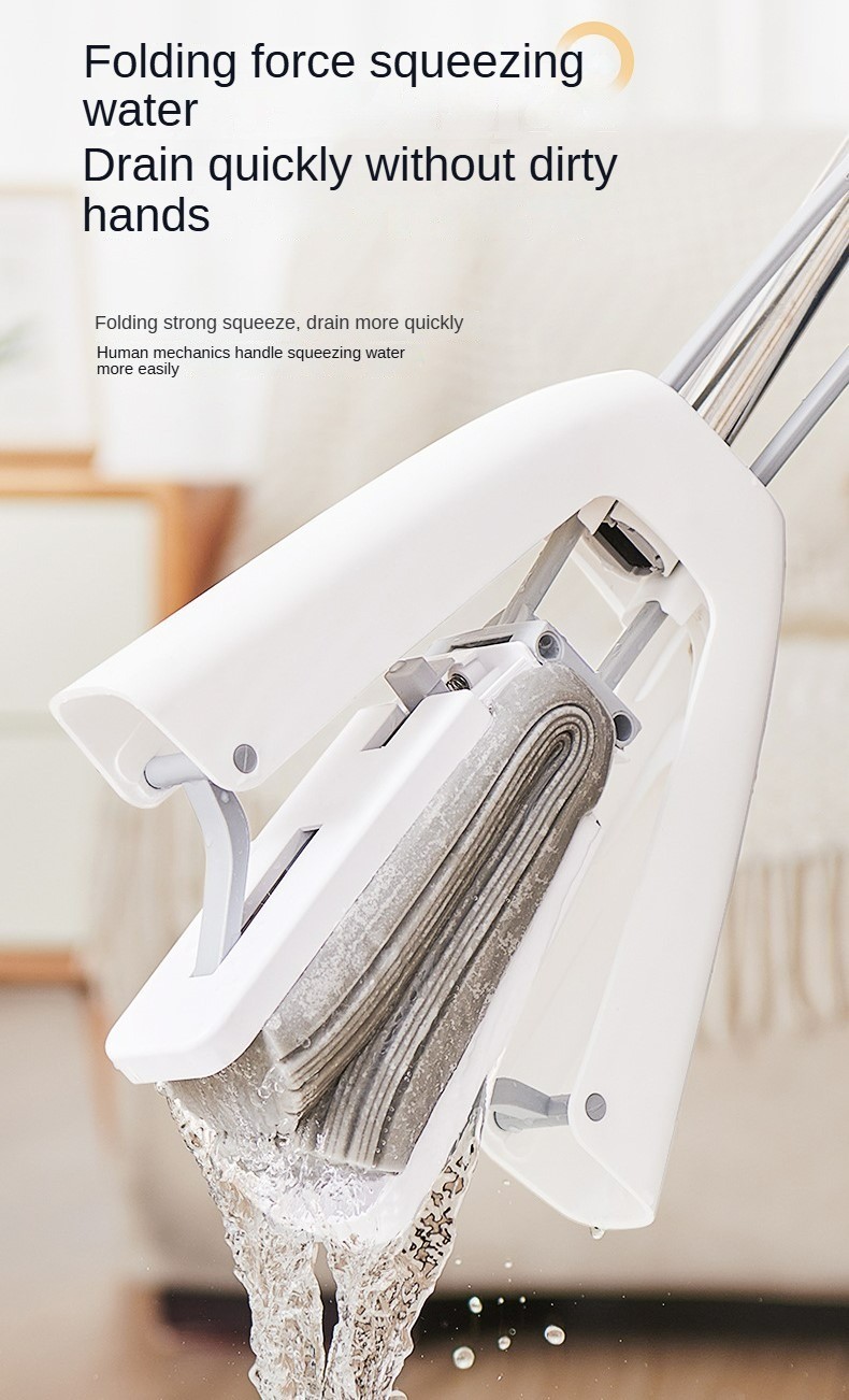 SyokSyok ECOCO Home 33CM Mop with Absorbent Rubber Cotton, Foldable and Extendable, Squeeze ...