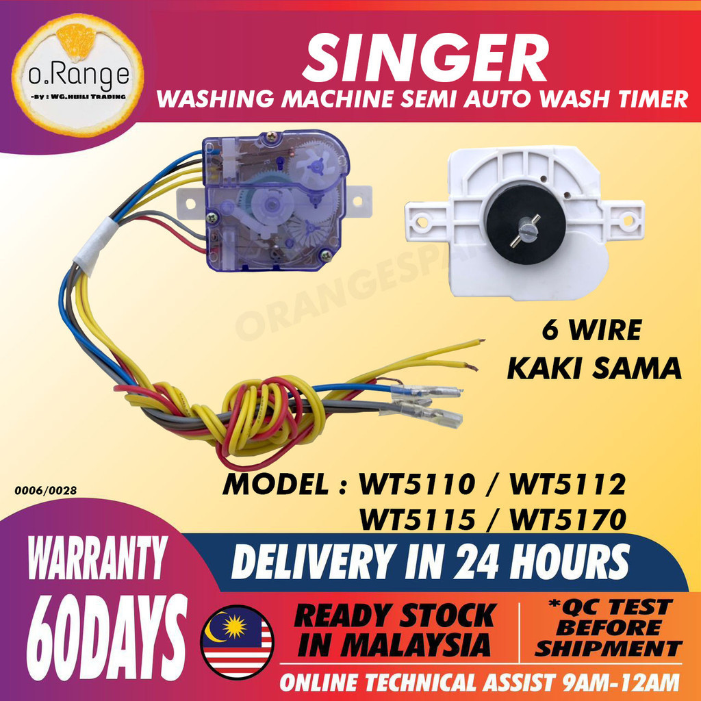 WT5110 WT5112 WT5115 WT5170 SINGER SEMI AUTO Washing Machine wash timer manual mesin basuh timer ...