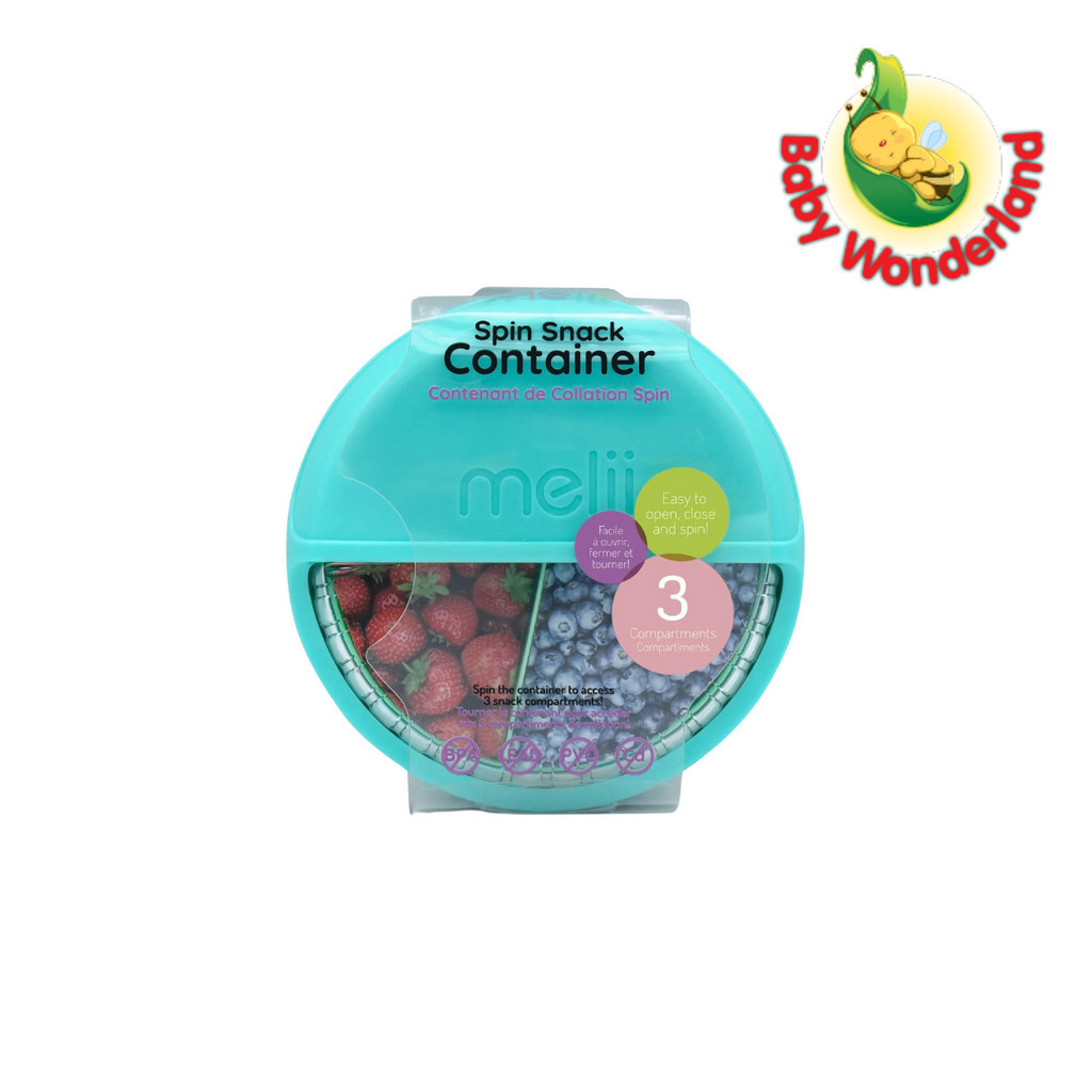 Melii Spin Snack Container - Blue & Mint | Shopee Malaysia