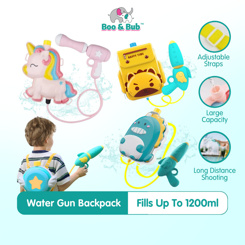 Kids Outdoor Water Gun Shooting Backpack | Large High Pressure Water ...