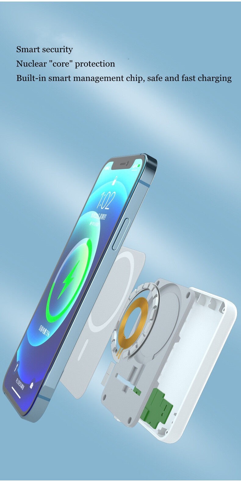 Ready Stock Powerbank Magnetic 20000mAh Wireless Charger Portable Power ...