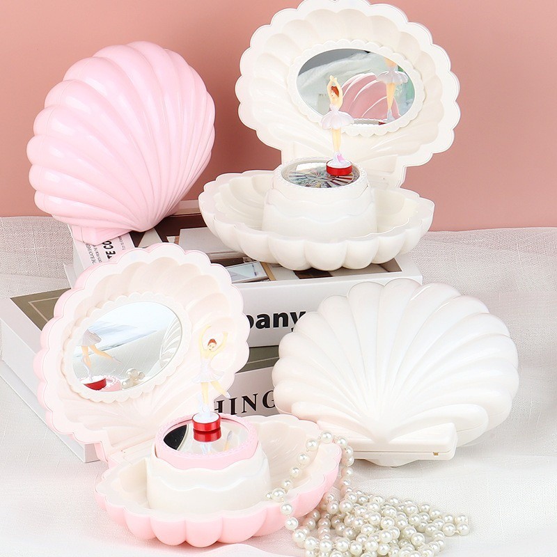 Amazthing Shell Jewelry Music Box with Ballerina Dancer and Light Kids ...