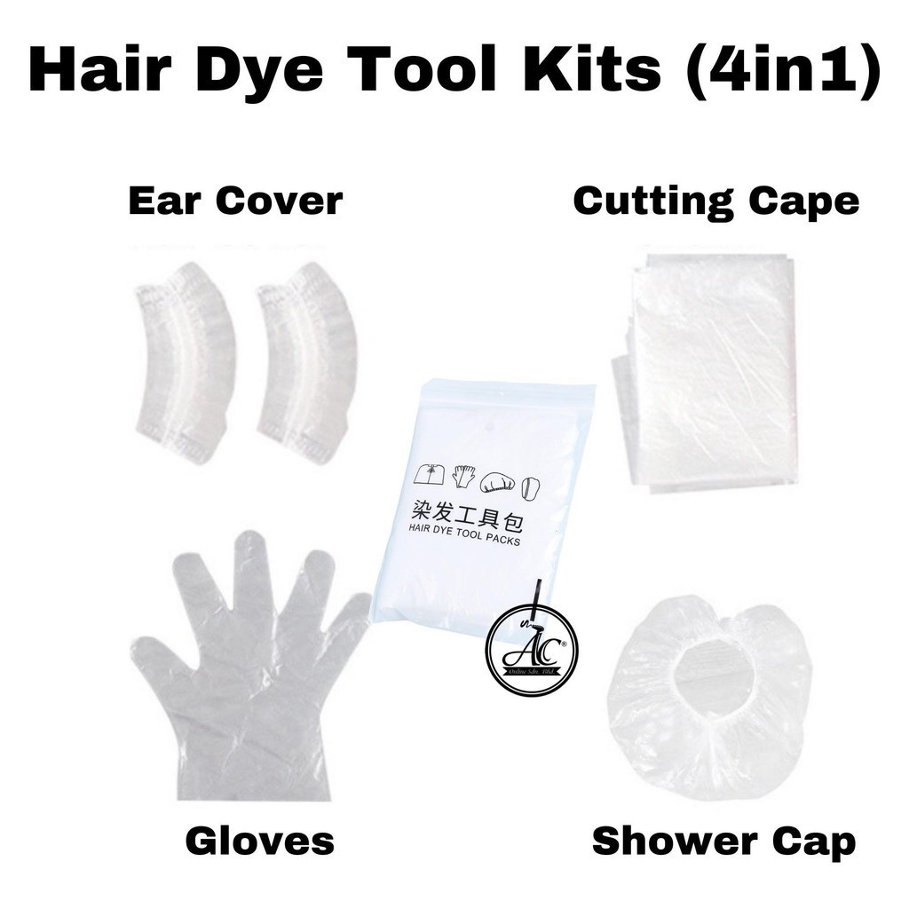Disposable Hair Dyeing Kit 4in1 Hair color tools dye rebonding Colour ...