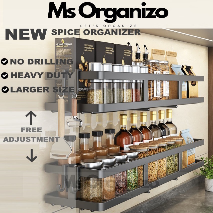 30/40/50cm Wall-Mounted Seasoning Condiment Wall Multi-Functional ...