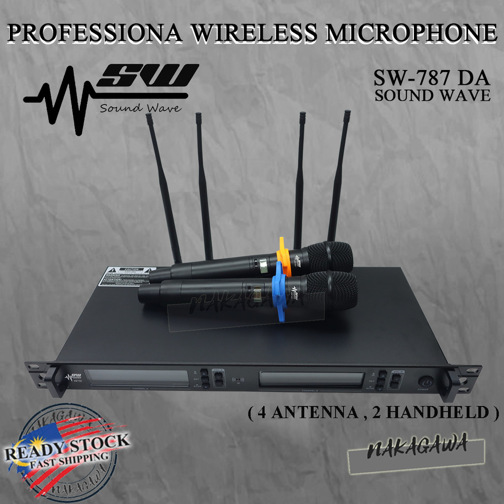 SOUNDWAVE SW-787 DIGITAL UHF 2CH WIRELESS HEADSET MICROPHONE SYSTEM ...