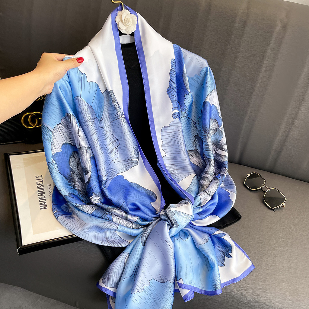 Fashion Scarf 180 × 90cm women's shawl long silk scarf printed scarf ...