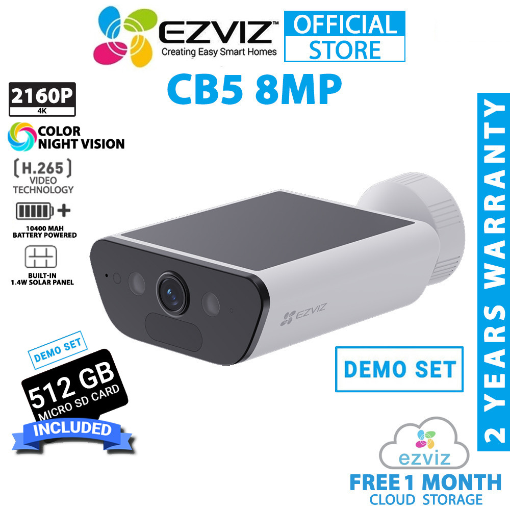 Ezviz CB5 4K 8MP Two Way Talk Built-in Solar Panel Battery Powered ...
