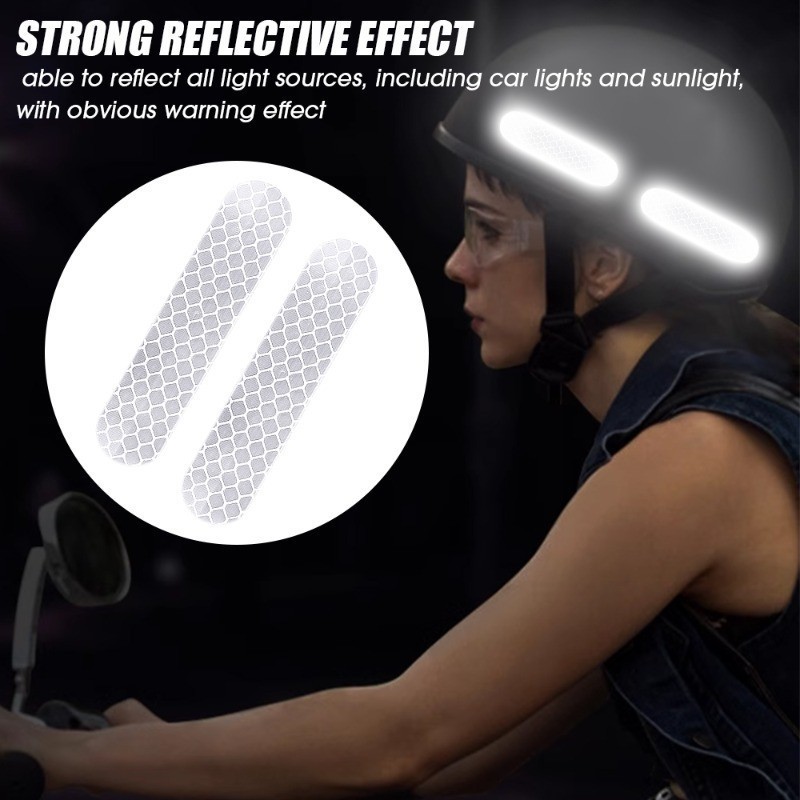 10Pcs/Set Motorcycle Helmet Reflective Warning Stickers Self Adhesive ...