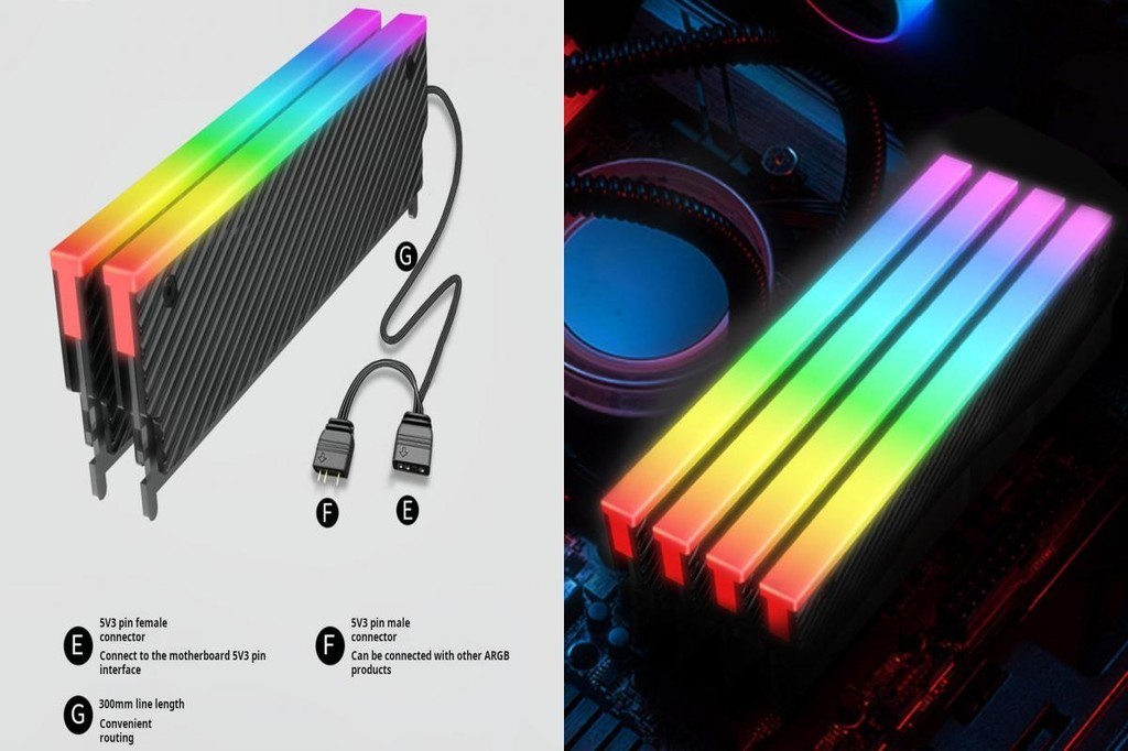 HUARMEY 5v 3pin Ram Radiator Aluminum Alloy Ram Heatsink Rgb Ram ...
