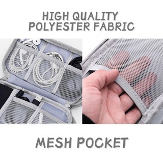 Polyester Mini Zipper Cable Storage Bag Travel Gadget Pouch Charger ...