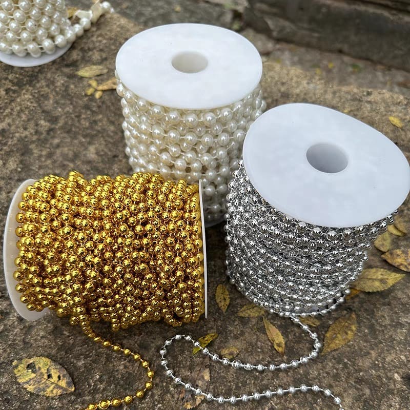 (1yard/lot) Manik Rantai Pearl 3MM /4MM /5MM /6MM /8MM /10mm Deco Gifts ...