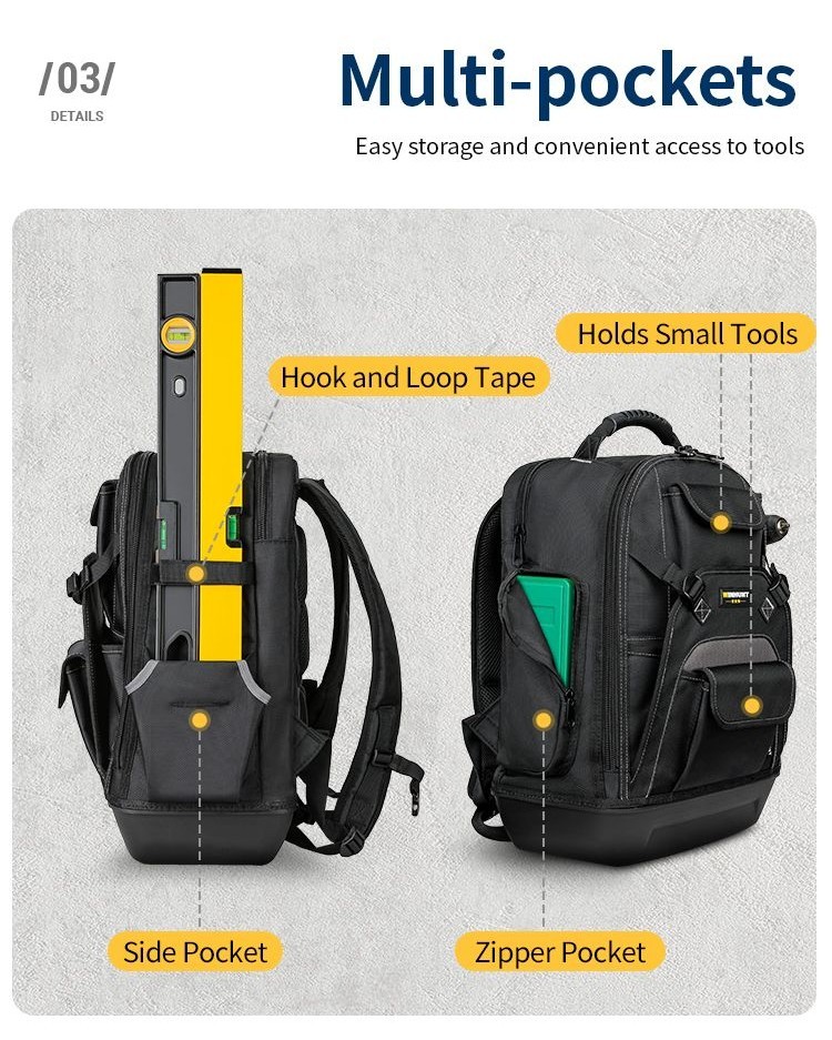 Winhunt Backpack Tool Bag Wear-resistant Extra Thick Canvas Tool Bag ...