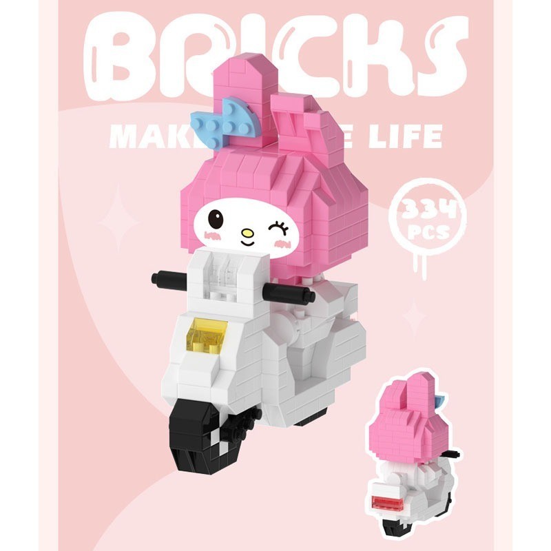 Sanrio Building Block Kuromi Cycling DIY Mini Building Block ...