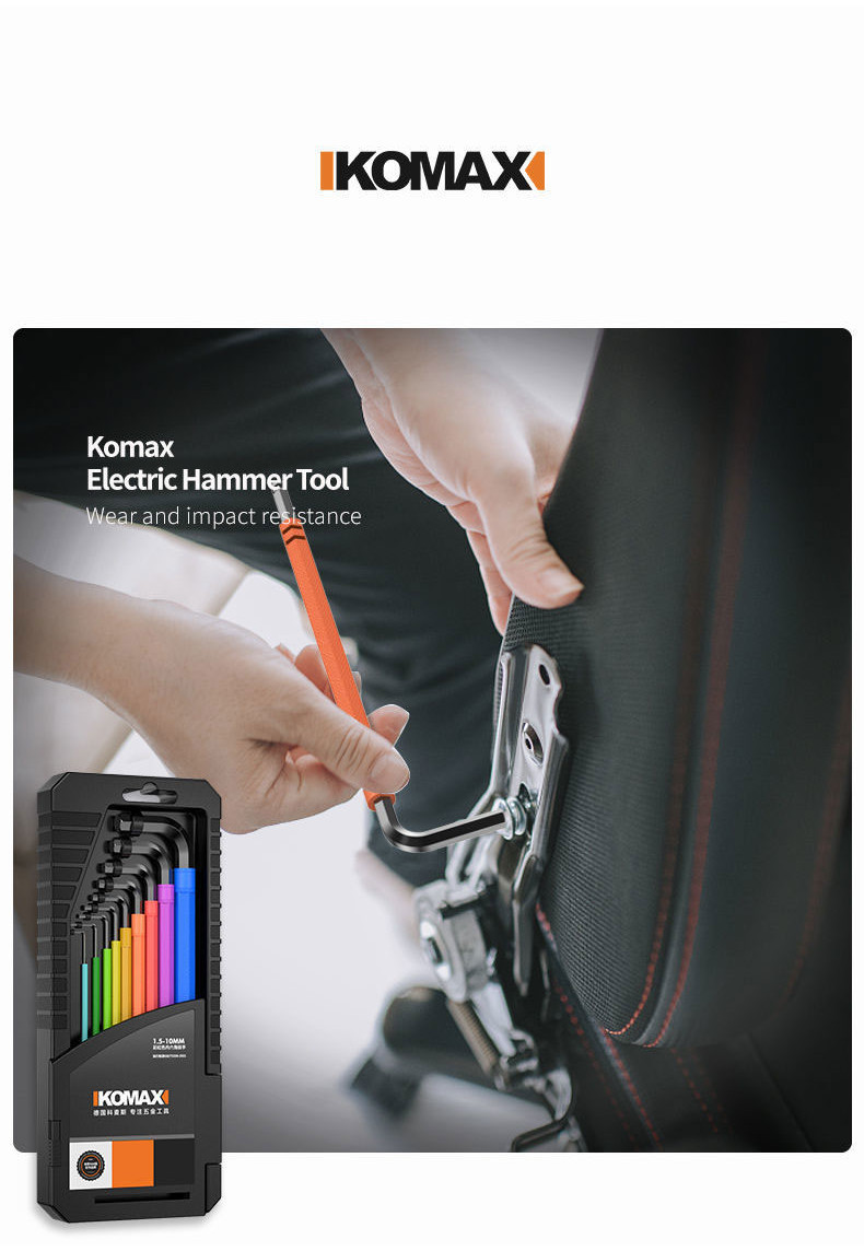 KOMAX Hand Tools Colored Allen Wrench Spanner Tool Hexagonal Ball Head ...