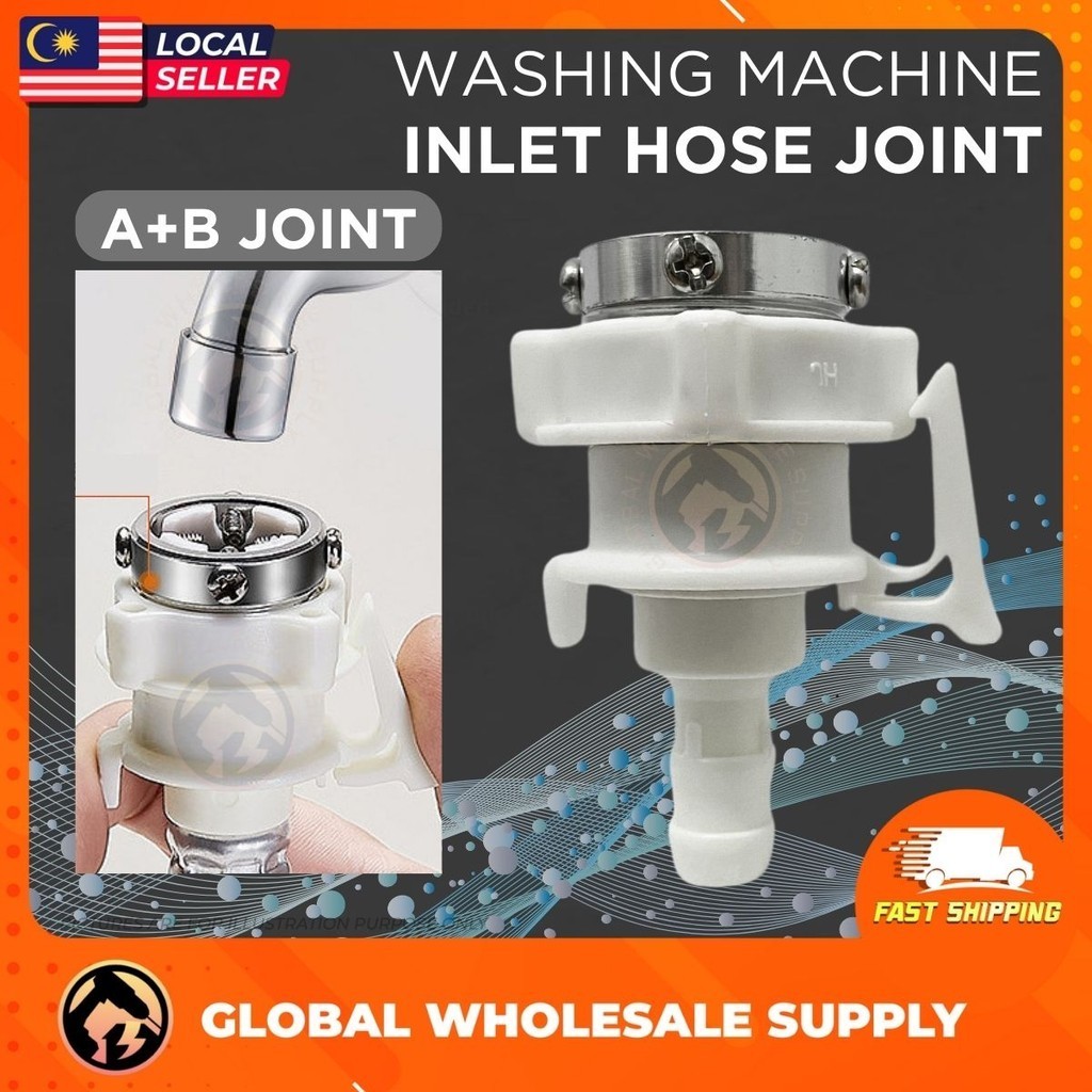 A+B Joint Washing Machine Water Tap Adaptor Inlet Hose Connector AB ...
