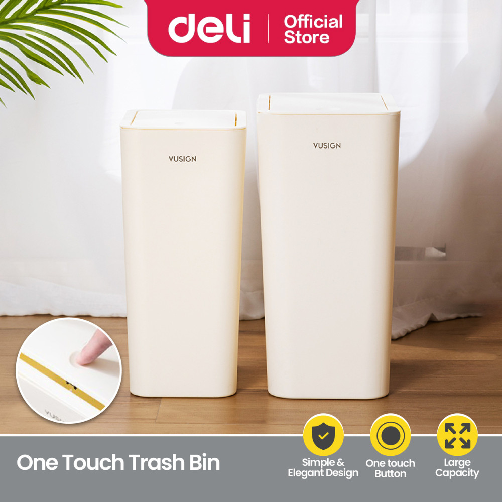 Deli Vusign Nordic Trash Can With Press-Type Cover Rubbish Bin Dustbin ...